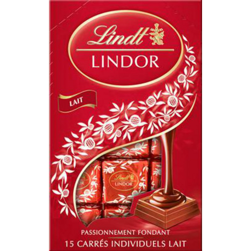 Lindt LINDOR Carrés Lait 145g (lot de 5) - friandiz.com