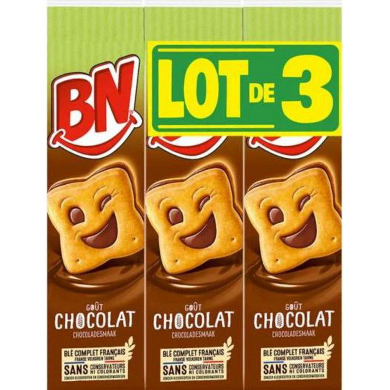 BN Biscuits Chocolat nouvelle recette 285g (lot de 3) - friandiz.com